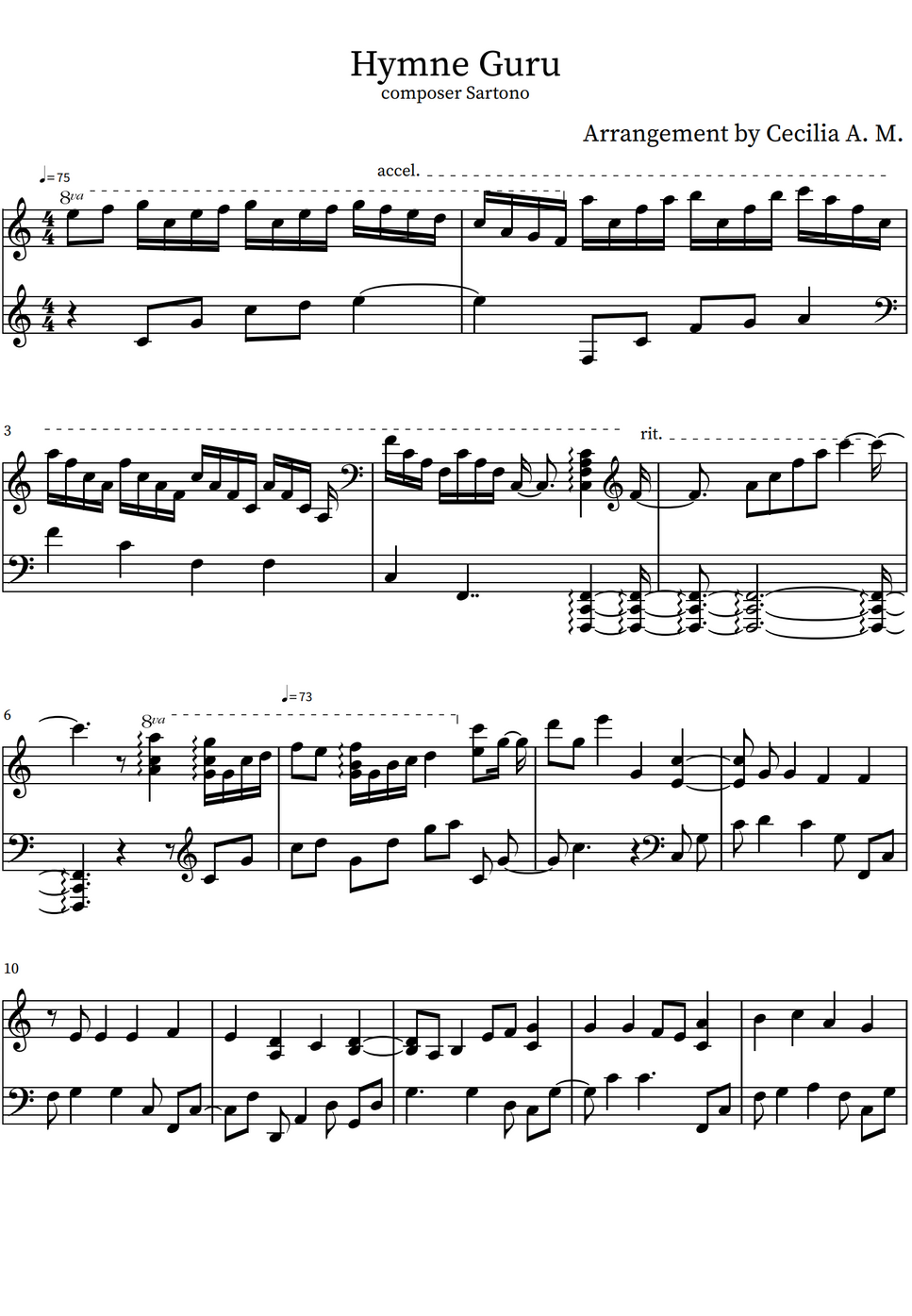 Surtono - Hymne Guru by Cecilia A. M. نوتة