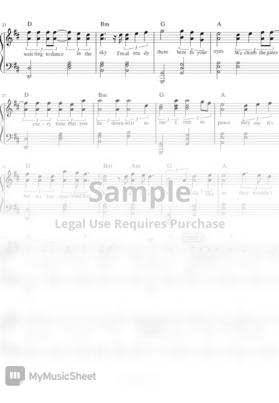 Calum Scott - Heaven (piano sheet music) by Mel's Music Corner Notenblatt