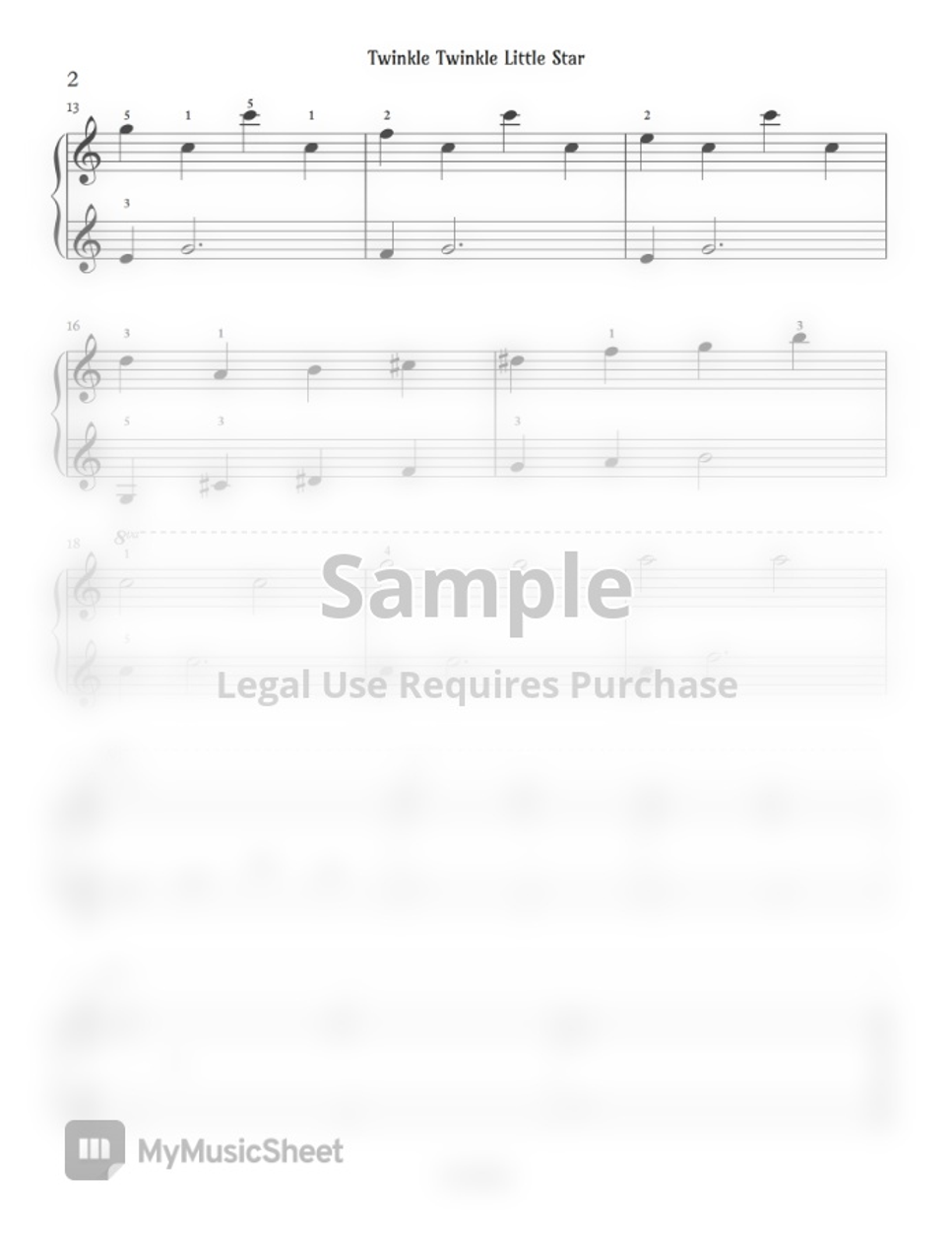 반짝반짝작은별 - [Easy] Twinkle, Twinkle, Little Star | Piano Arrangement in C ...