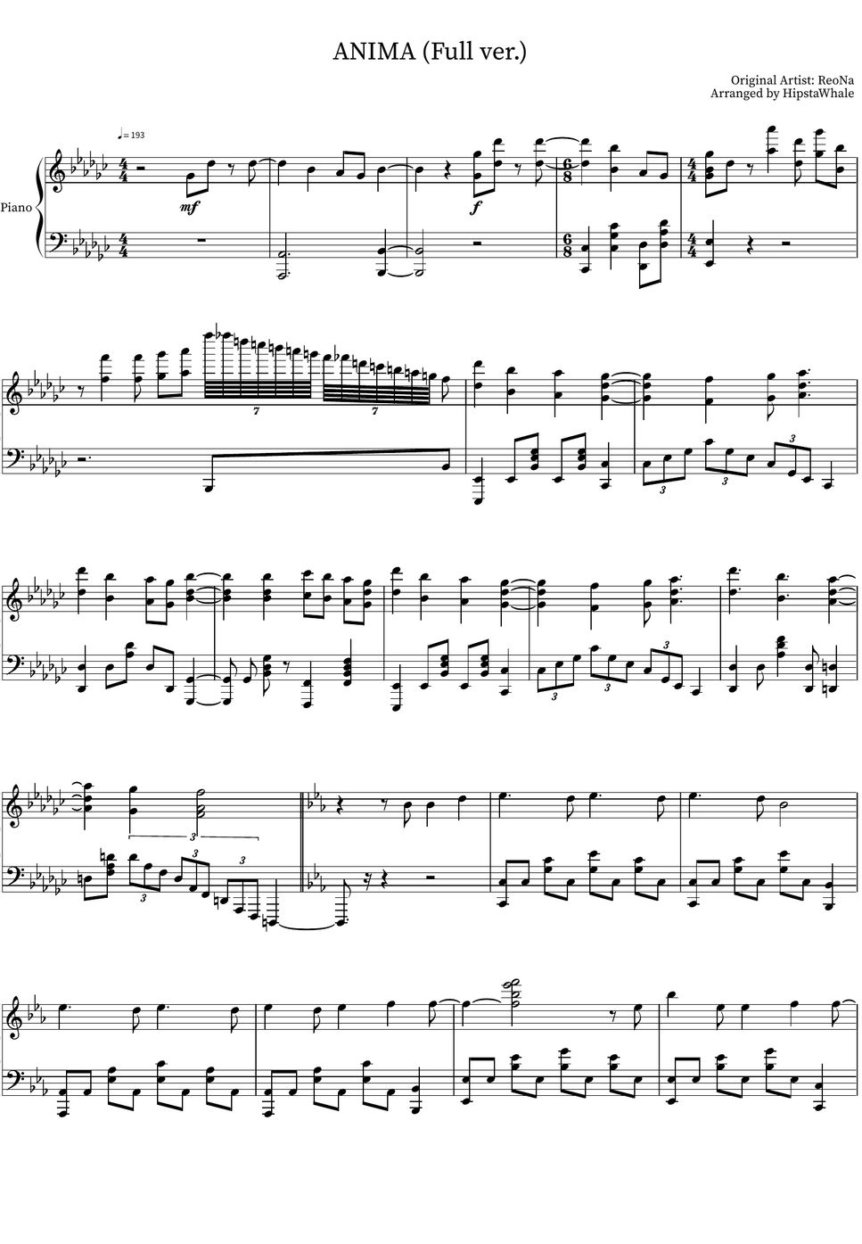 ReoNa - ANIMA Sheet by HipstaWhale