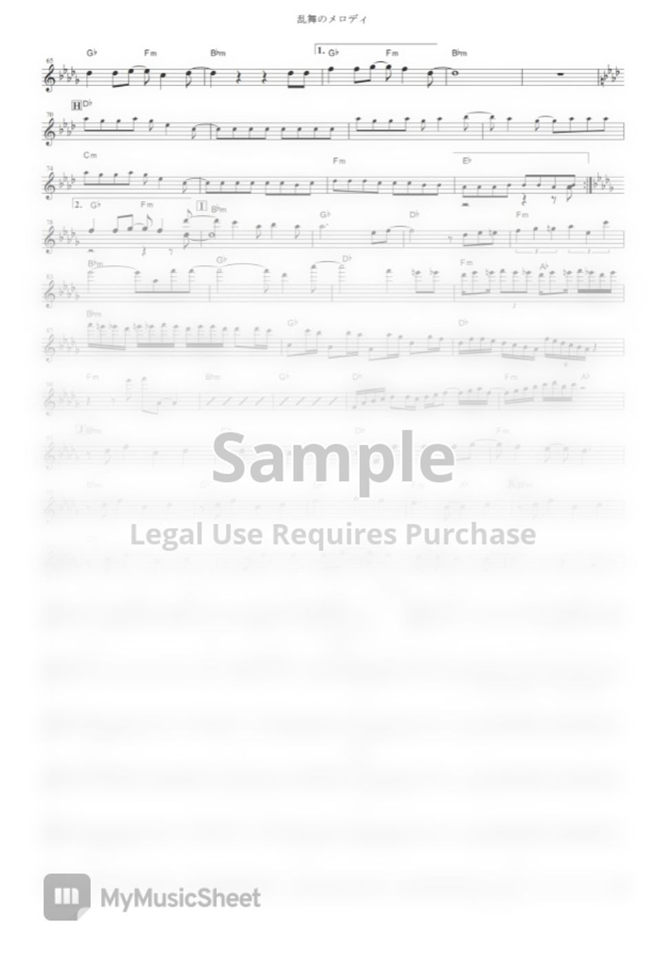 SID - Ranbu no Melody (Bleach / in Eb) Nuty by muta-sax