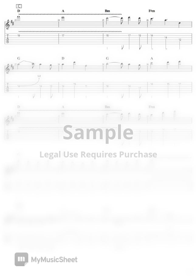 미도와파라솔 캐논 By Wooram 기타선생 Sheet Music