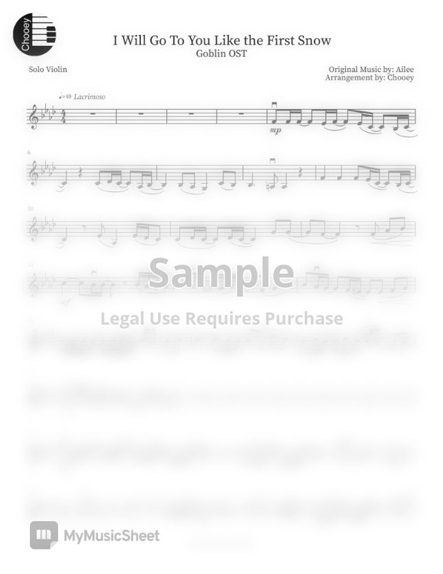Ailee - I Will Go To You Like the First Snow (Goblin OST) by Chooey Sheet Music