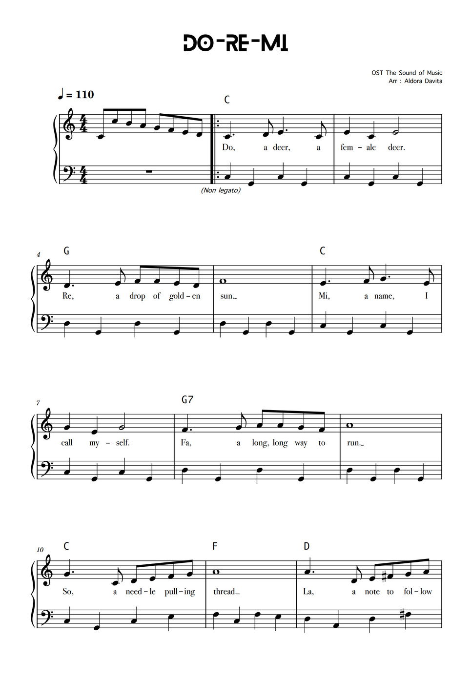 OST The Sound of Music - Do-Re-Mi by Aldora Davita Partitura