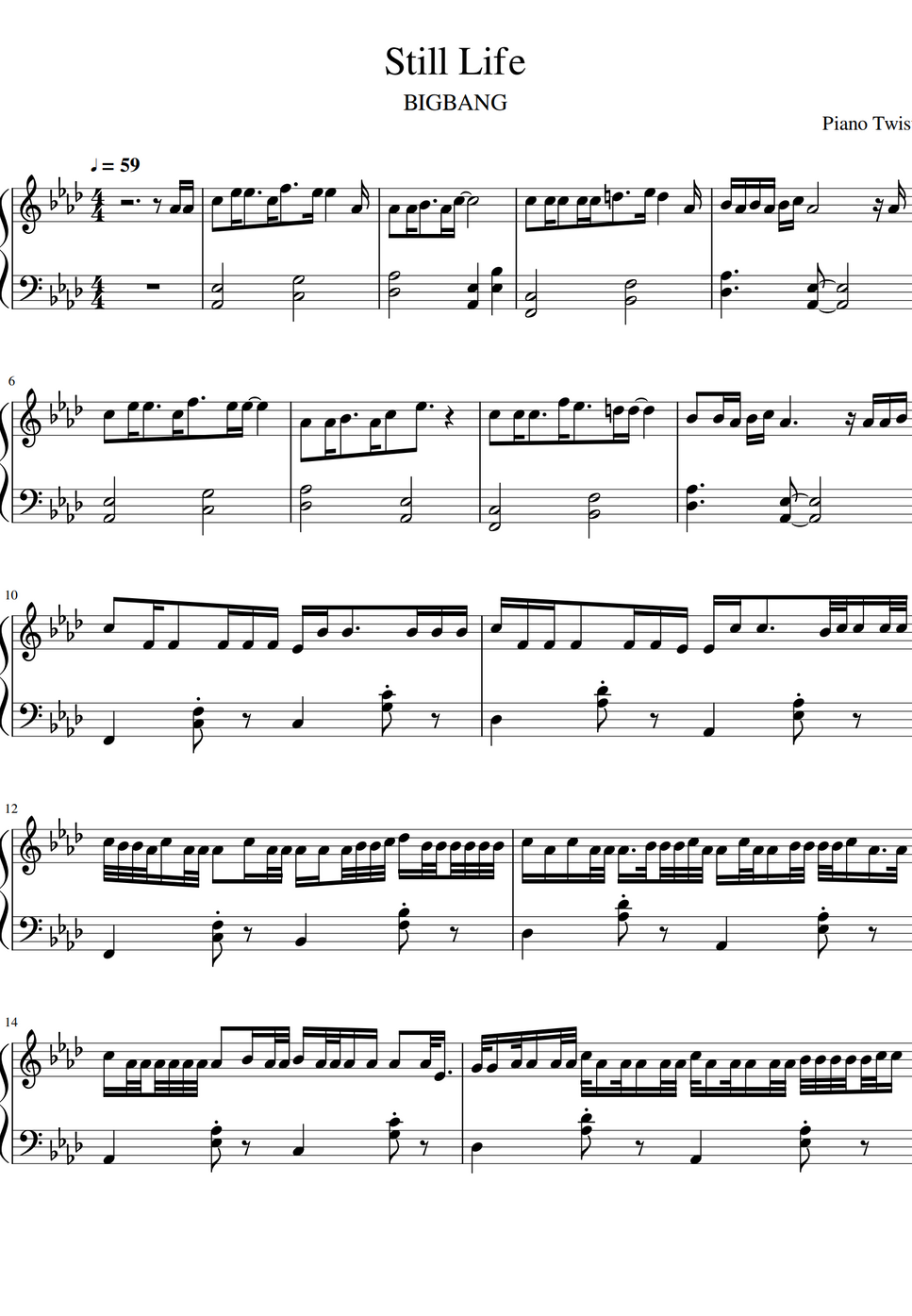 Bigbang - Still Life Sheet by Piano Twist