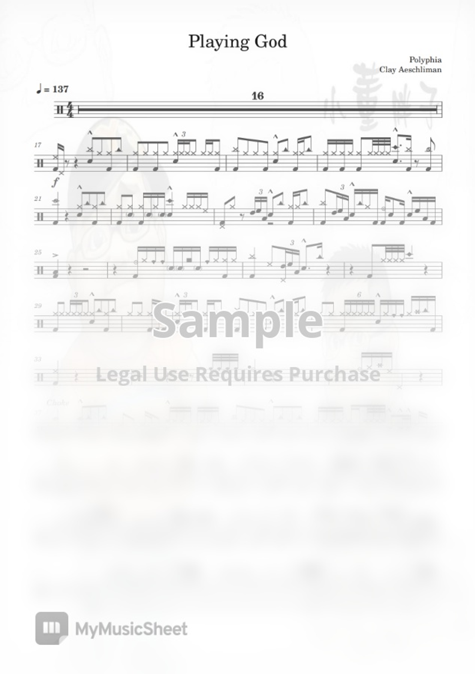 Polyphia - Playing God (《Playing God》) by 小董胖子 Partitura