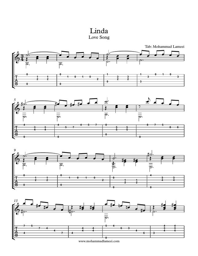 Linda - Linda by Mohammad Lameei Sheet Music