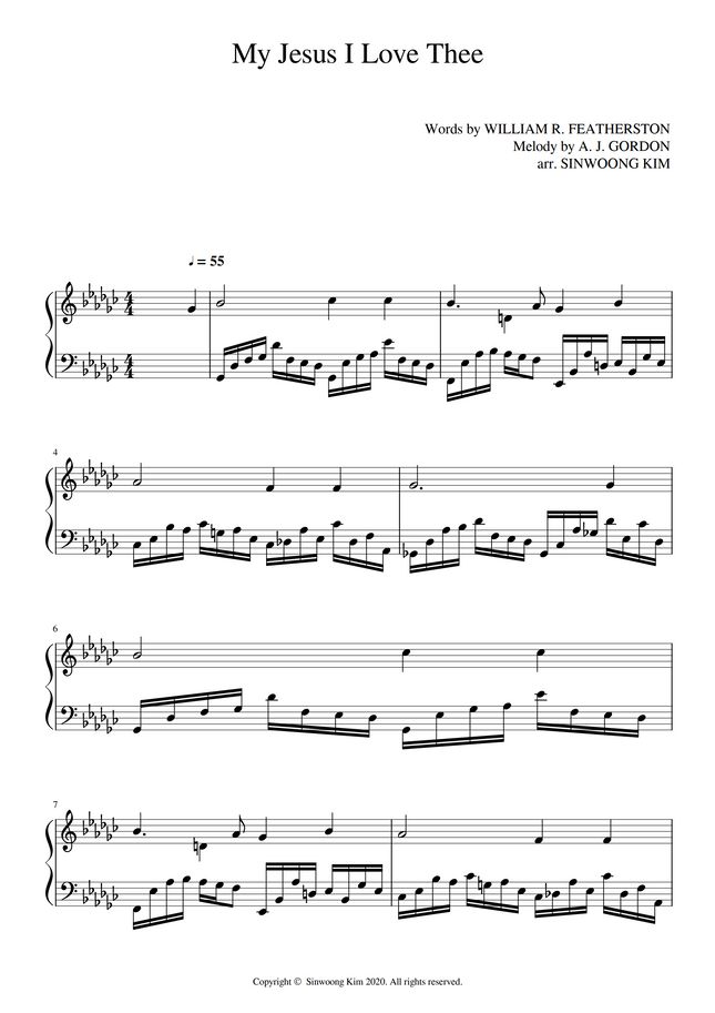Hymn - My Jesus I Love Thee (Gb) by Paul Kim Sheet Music