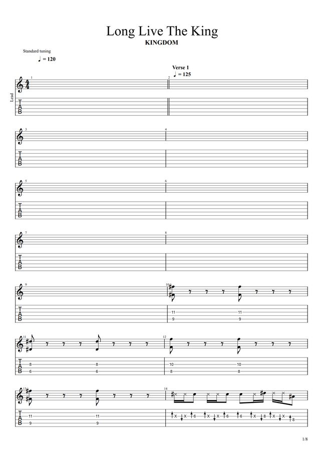 Kingdom Long Live The King By Rob Ethereal Sheet Music