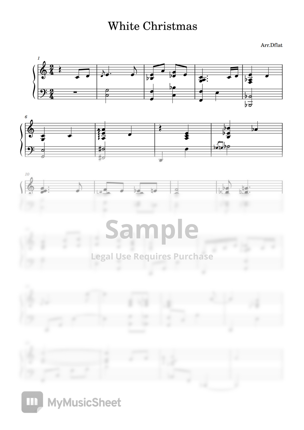 Bing Crosby - White Christmas by Dflat Sheet