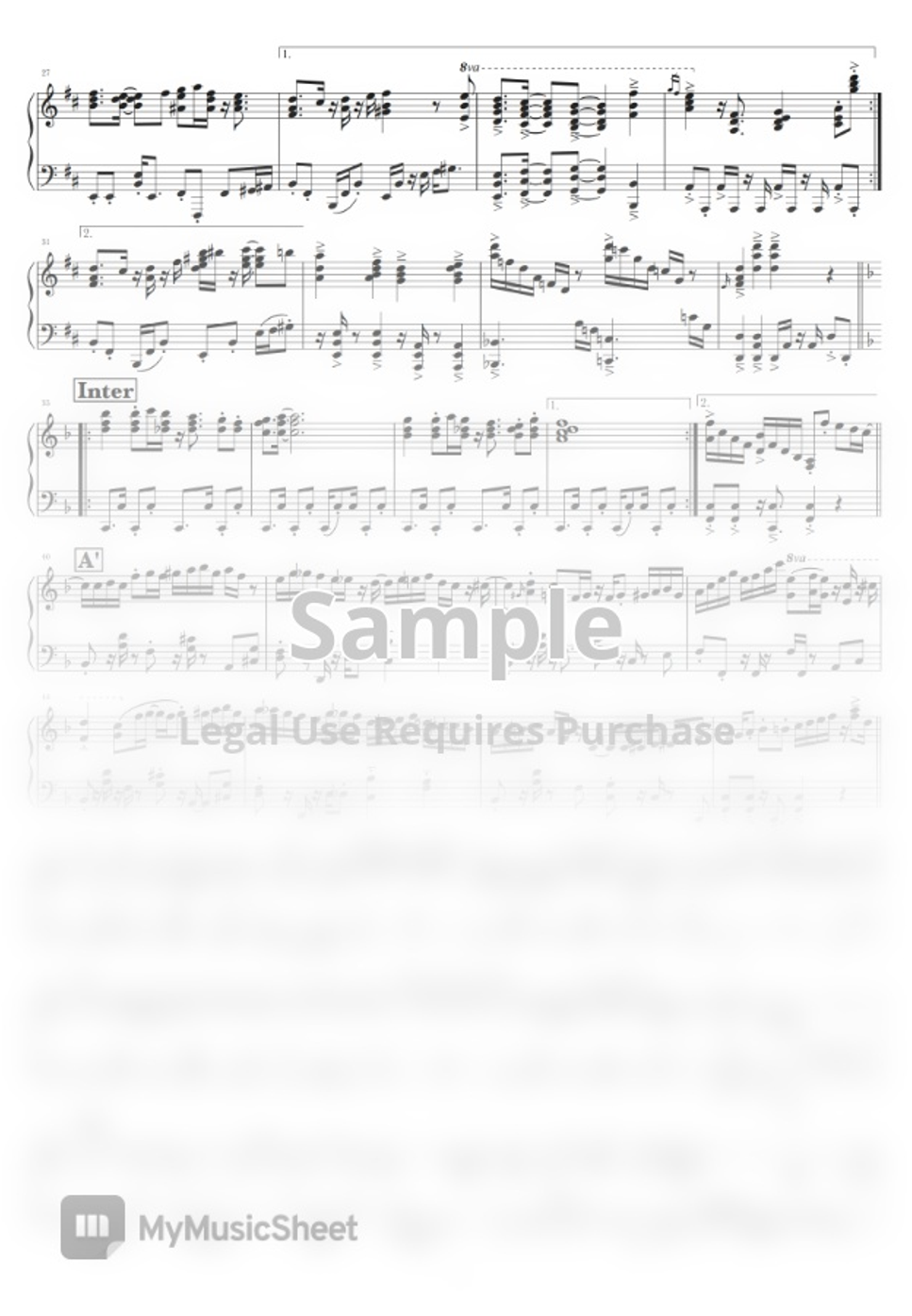 T-SQUARE - 宝島 by Eri Nagayama 악보