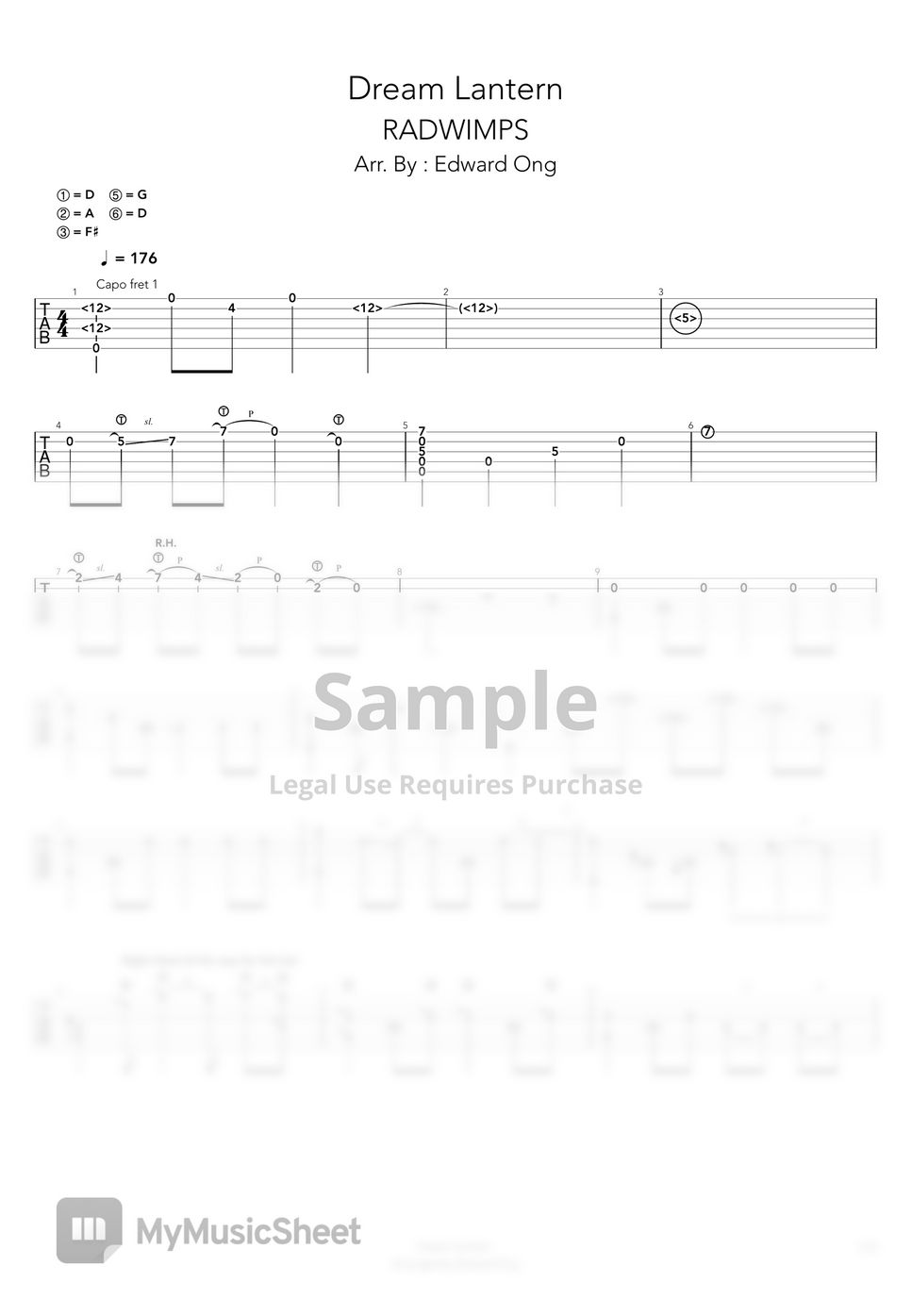 RADWIMPS - Dream Lantern (梦灯笼) - Kimi No Nawa TAB by Edward Ong