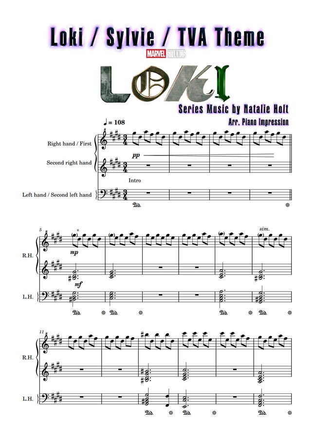 Natalie Holt - Loki / Sylvie / TVA Theme (Loki TV Series) by Piano ...