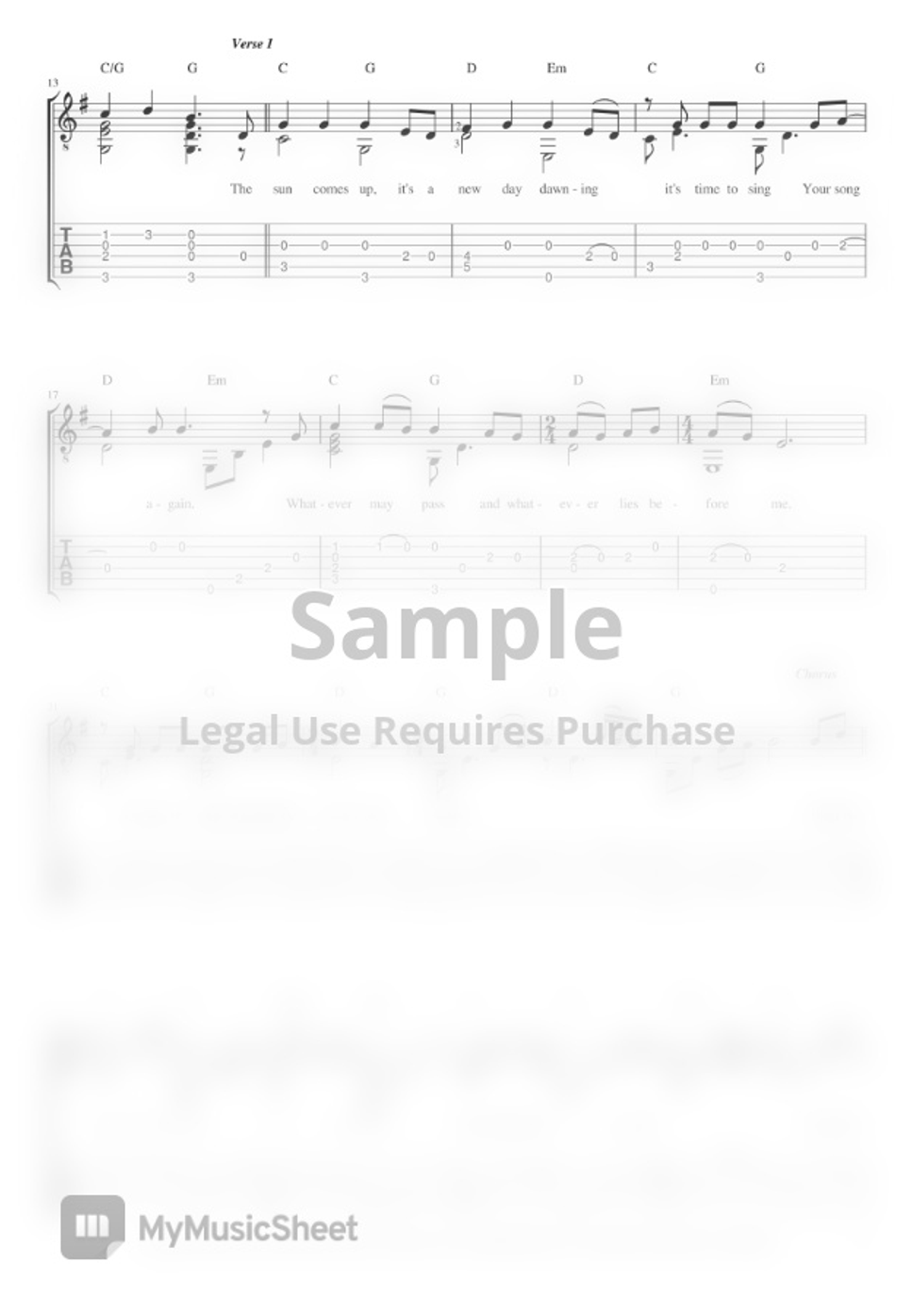 Matt Redman - 10000 REASONS (BLESS THE LORD) (for guitar TAB) 曲谱 + 单线谱 ...