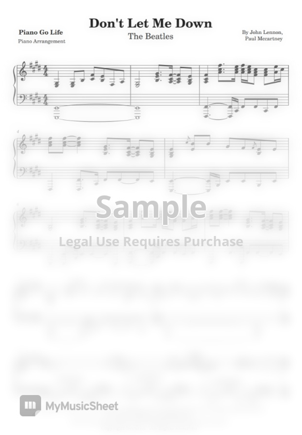 The Beatles Don t Let Me Down By Piano Go Life the-beatles-don-t-let-me-down-by-piano-go-life