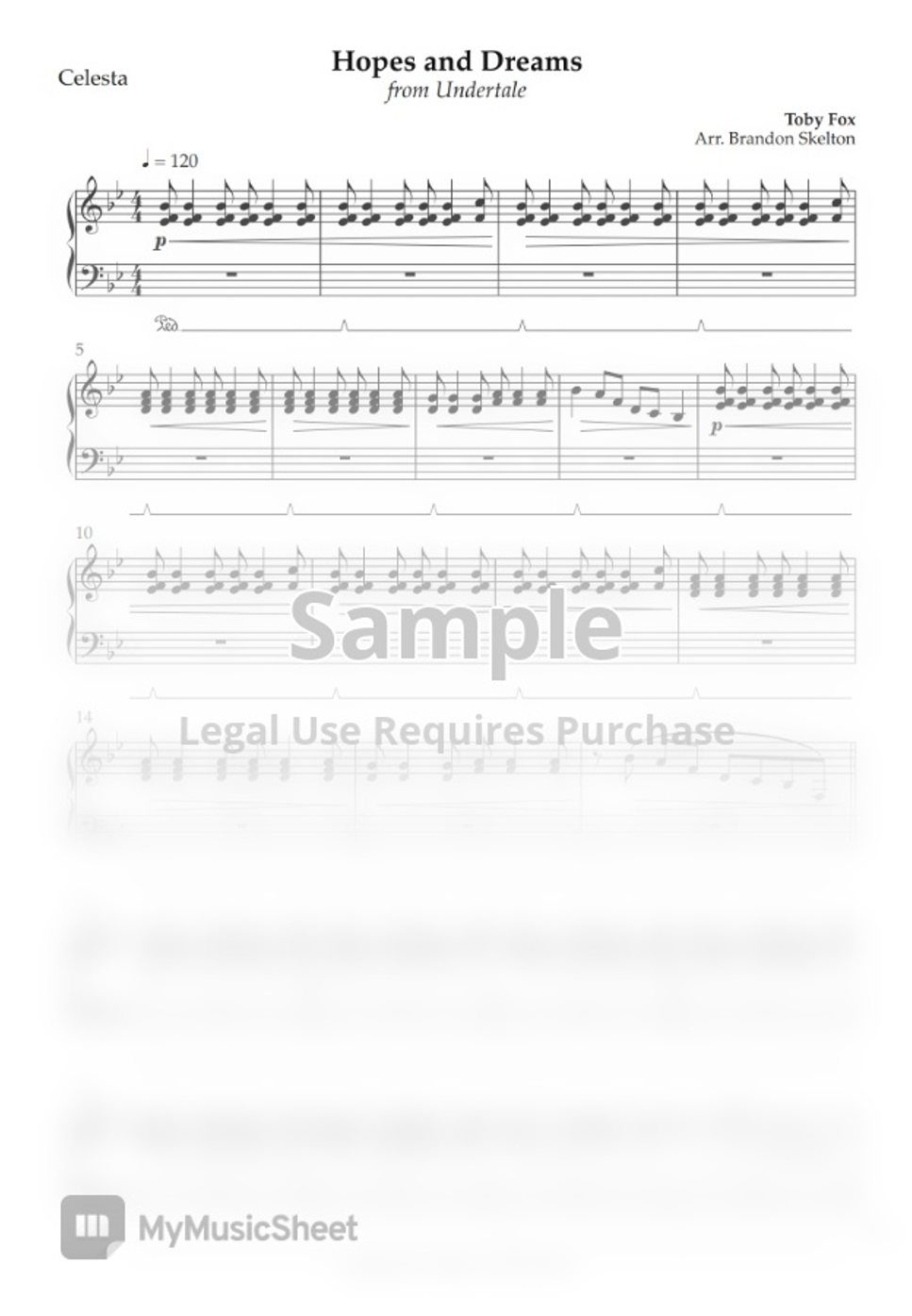 Toby Fox - Hopes and Dreams (Parts) by Brandon Skelton楽譜