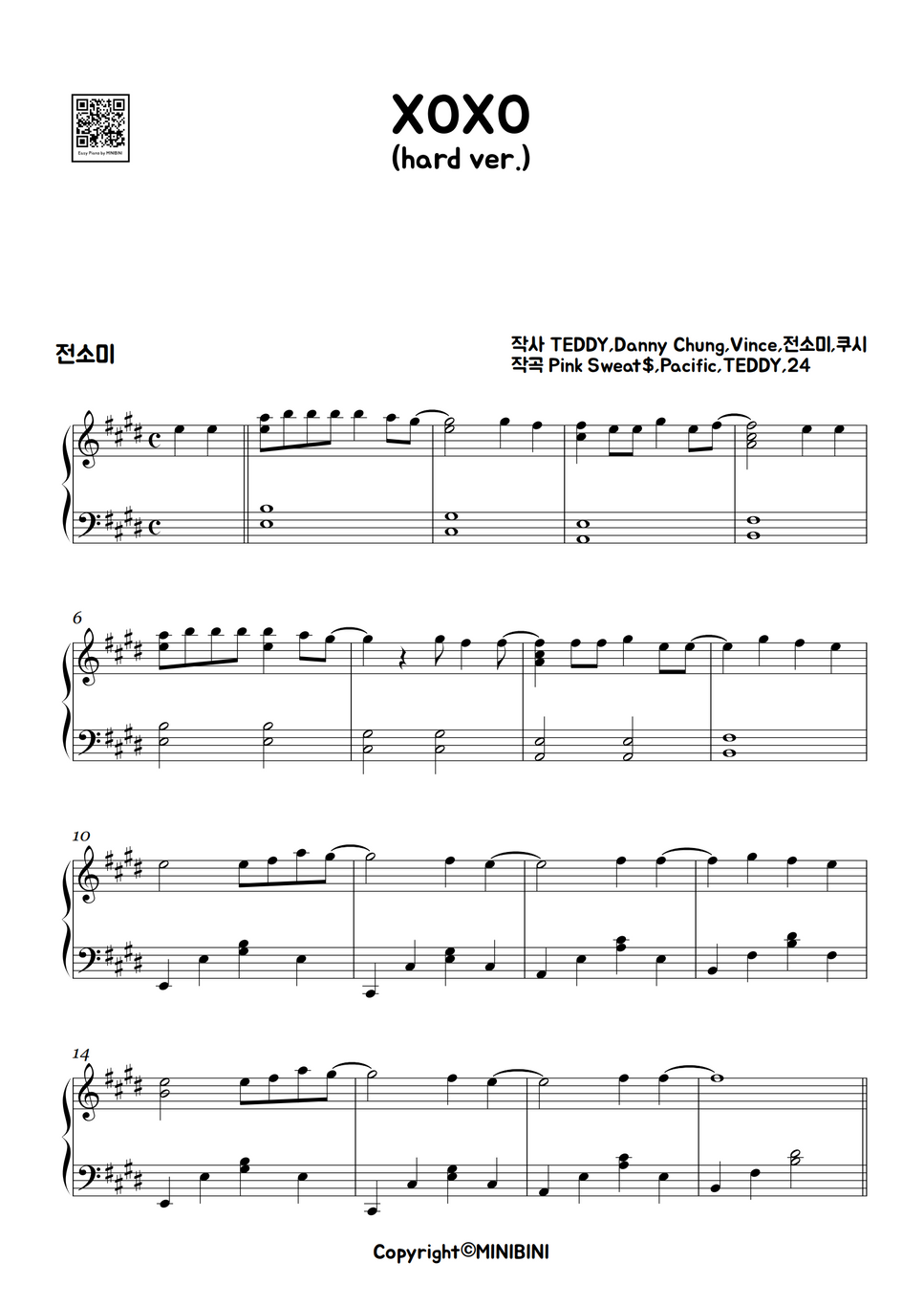 JEON SOMI (전소미) - XOXO (Hard Version) by MINIBINI Sheet