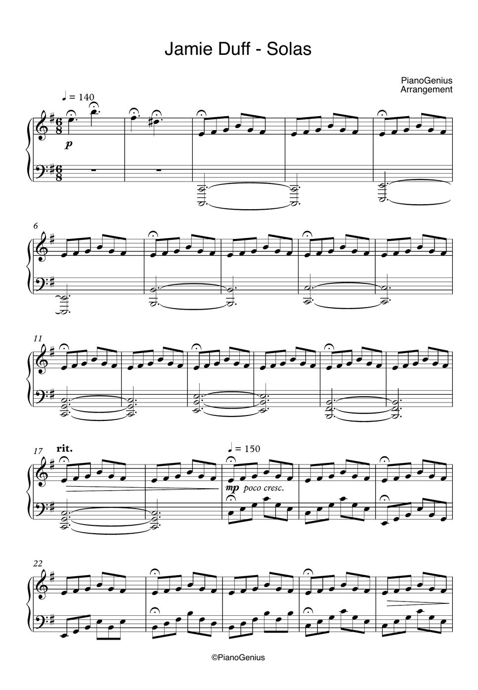 Jamie Duffy - Solas Hoja by PianoGenius