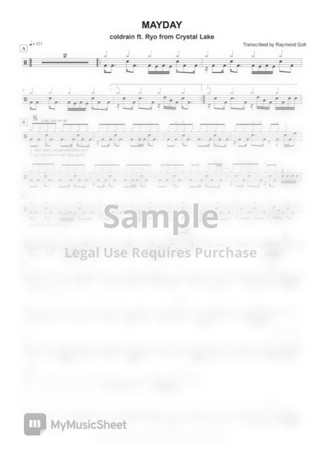 Coldrain - MAYDAY (Fire Force OP2) by Raymond Goh Sheet Music