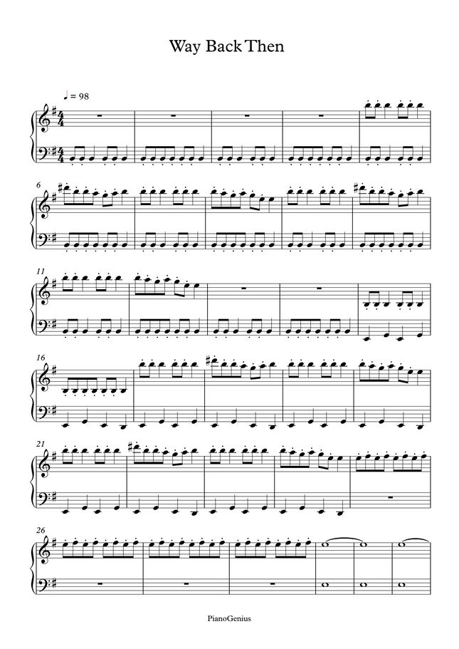 Squid Game - Way Back Then (EASY+MIDI) by PianoGenius Sheet Music
