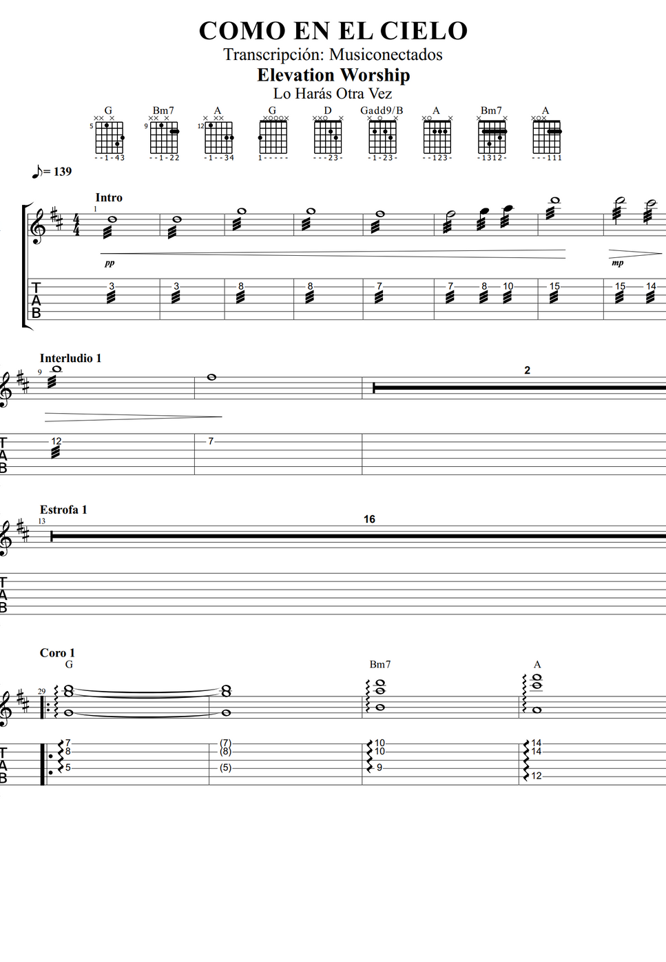 Elevation Worship - Como en el cielo by Elevation Worship Partitura
