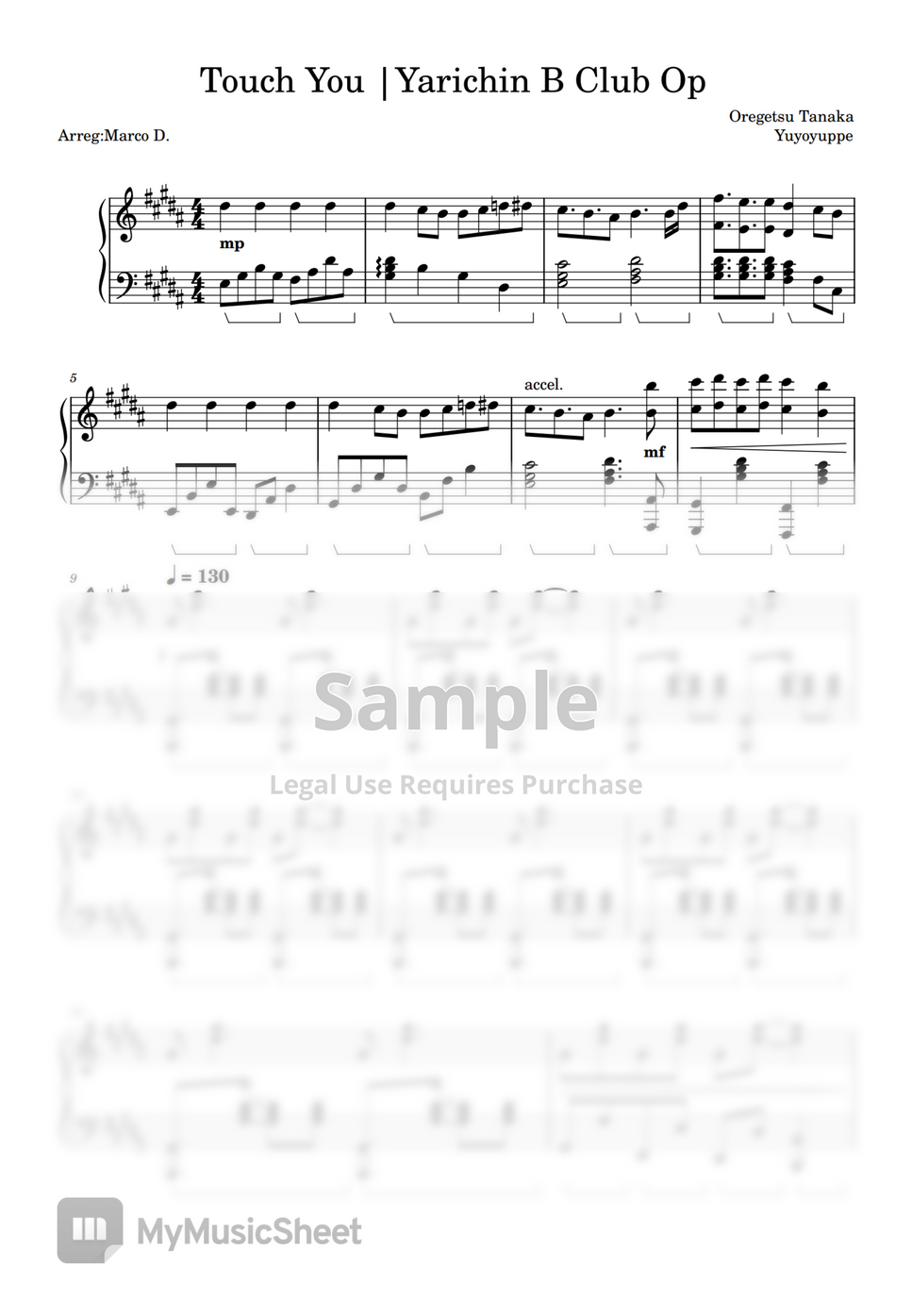 Oregetsu Tanaka - Touch You | Yarichin B Club Op Hoja by Marco D.