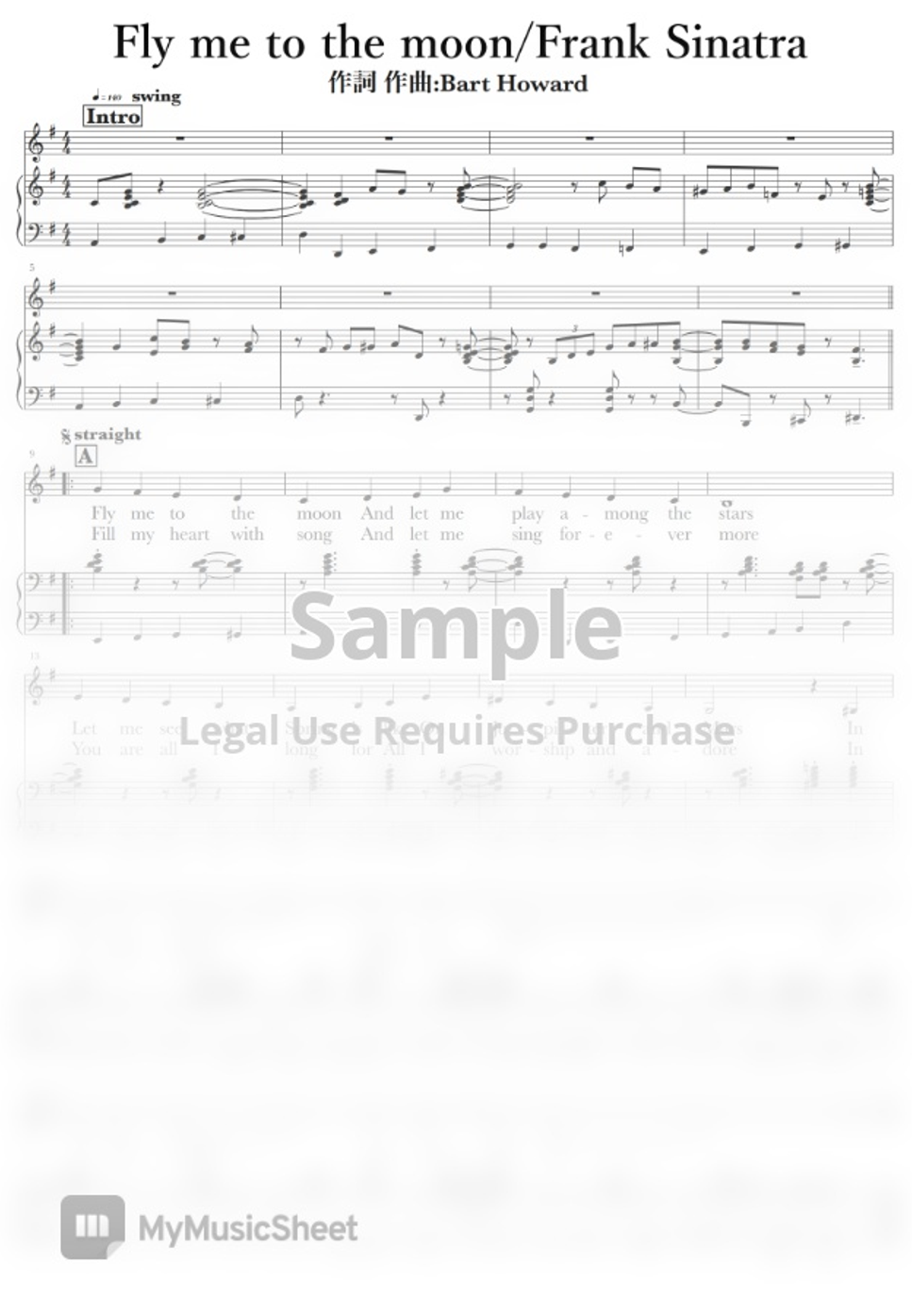 Frank Sinatra - fly me to the moon by Eri Nagayama Sheet