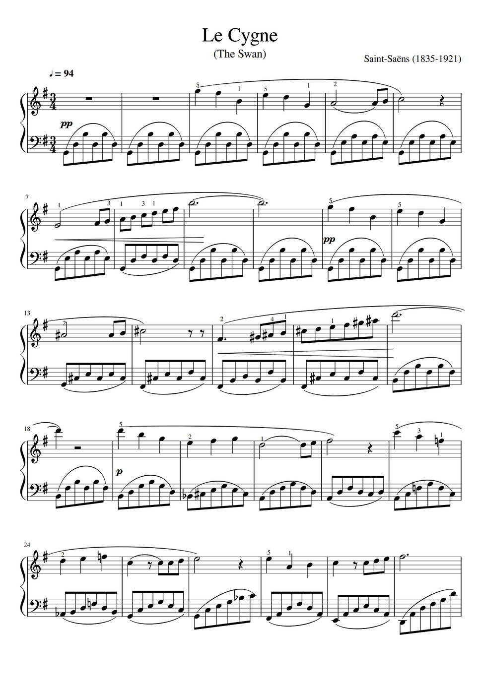 The Swan(Le Cygne ) by Saint-Saëns Nuty