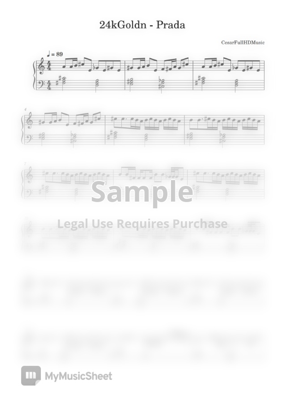 24kGoldn & Lil Tecca - Prada Partition musicale