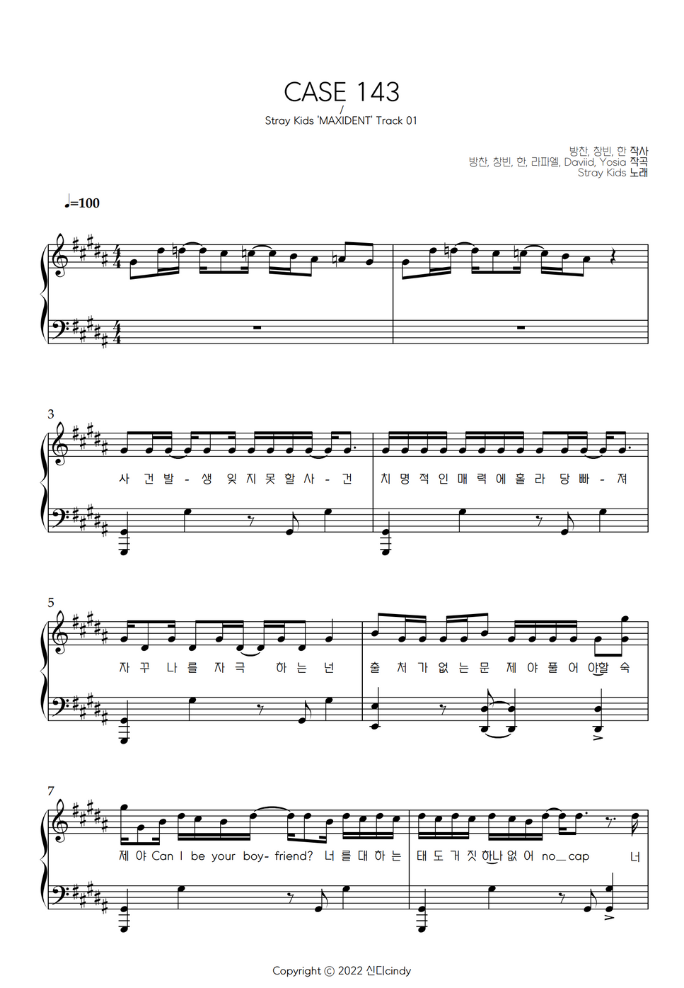 Stray Kids - CASE 143 Sheet by 신디cindy