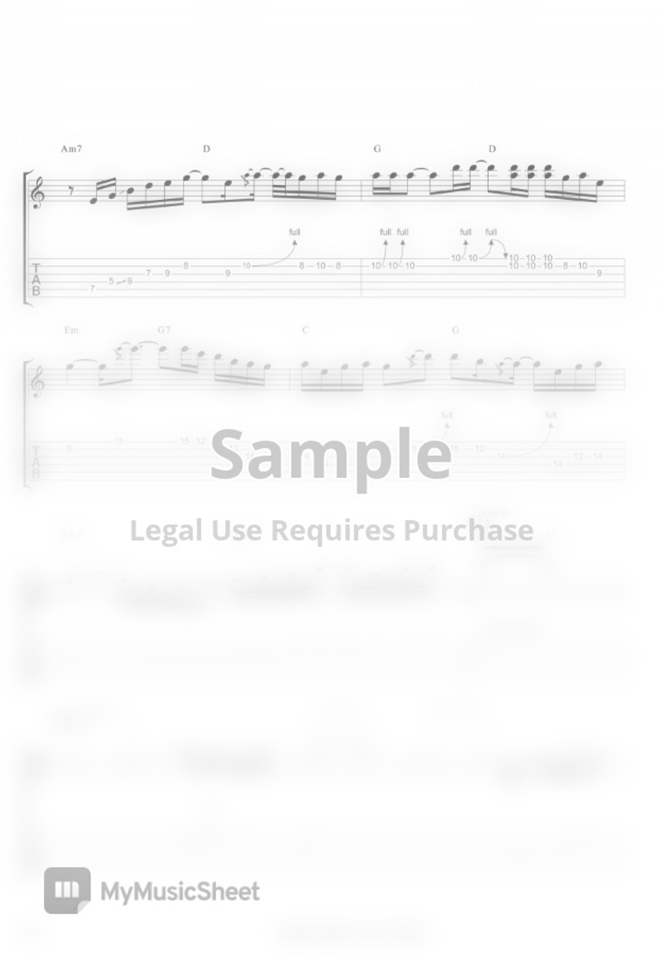 송봉주 너에게난 나에게넌 자전거탄풍경 Guitar Tab By 김종완 Sheet