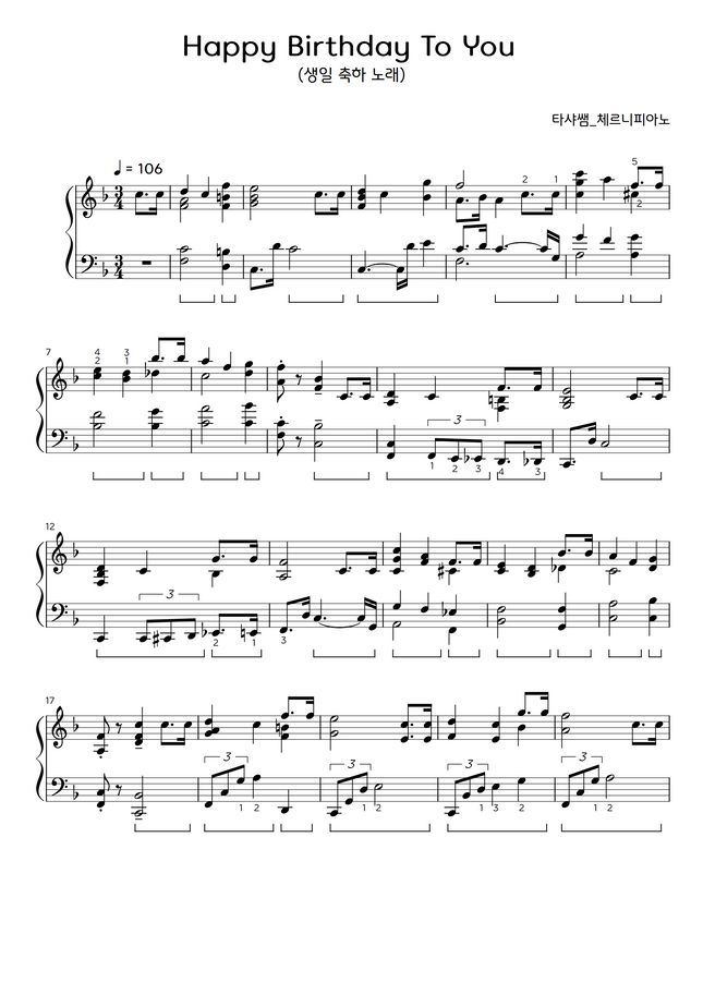 Unknown Happy Birthday To You By TasiaT Sheet Music