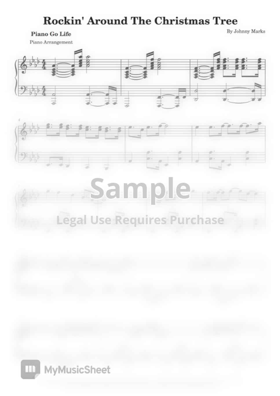 Brenda Lee - Rockin' Around The Christmas Tree by Piano Go Life نوتة