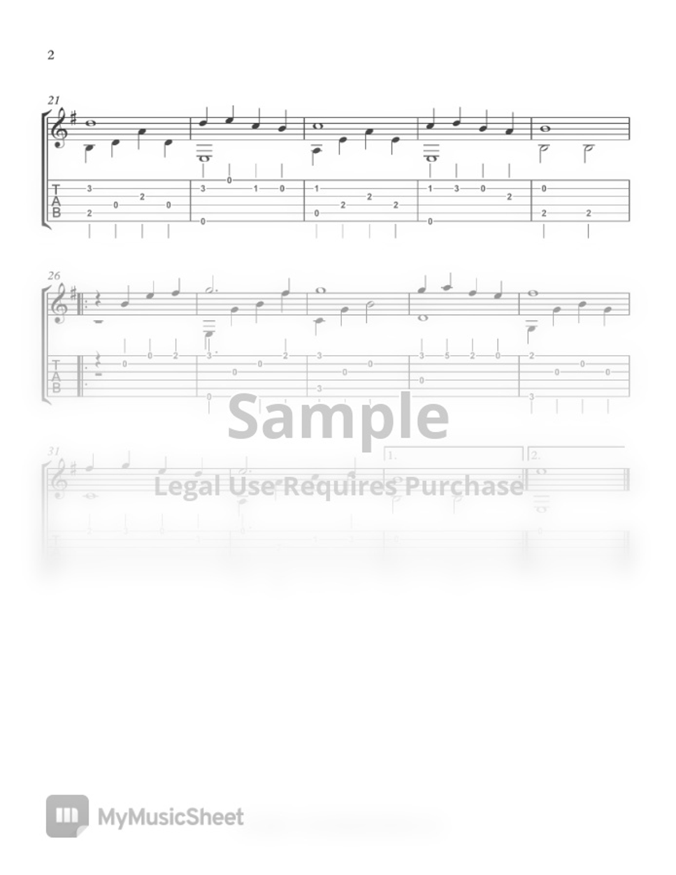 Secret Garden - Secret Garden Easy version by Mohammad Lameei Tab + 1staff Sheet