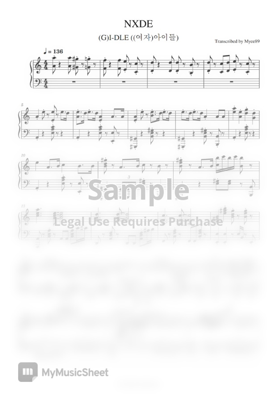 (G)I-DLE ((여자)아이들) - NXDE by Myee89 Sheet