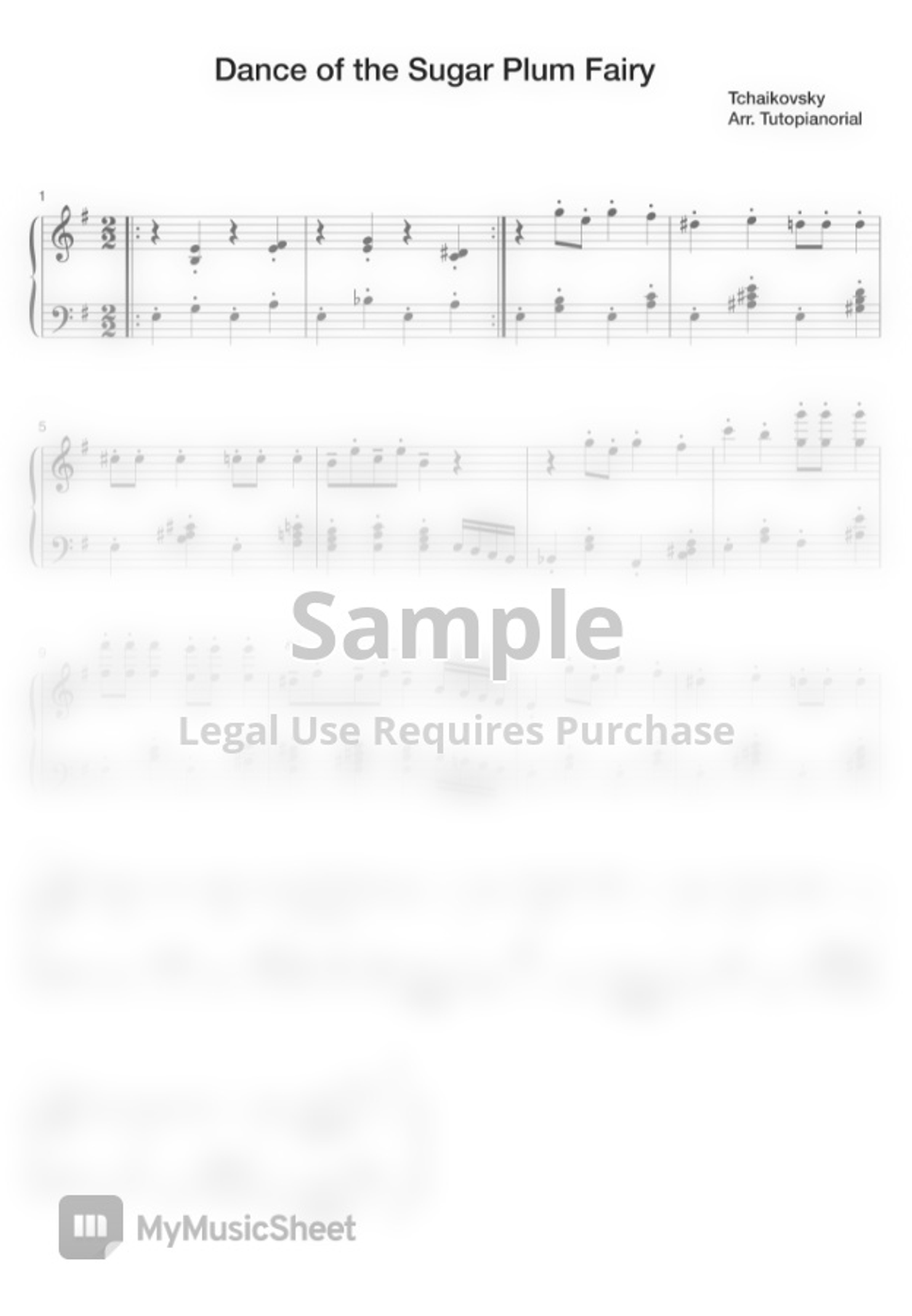 Tchaikovsky - Dance of the Sugar Plum Fairy (easy) The Nutcracker Suite ...