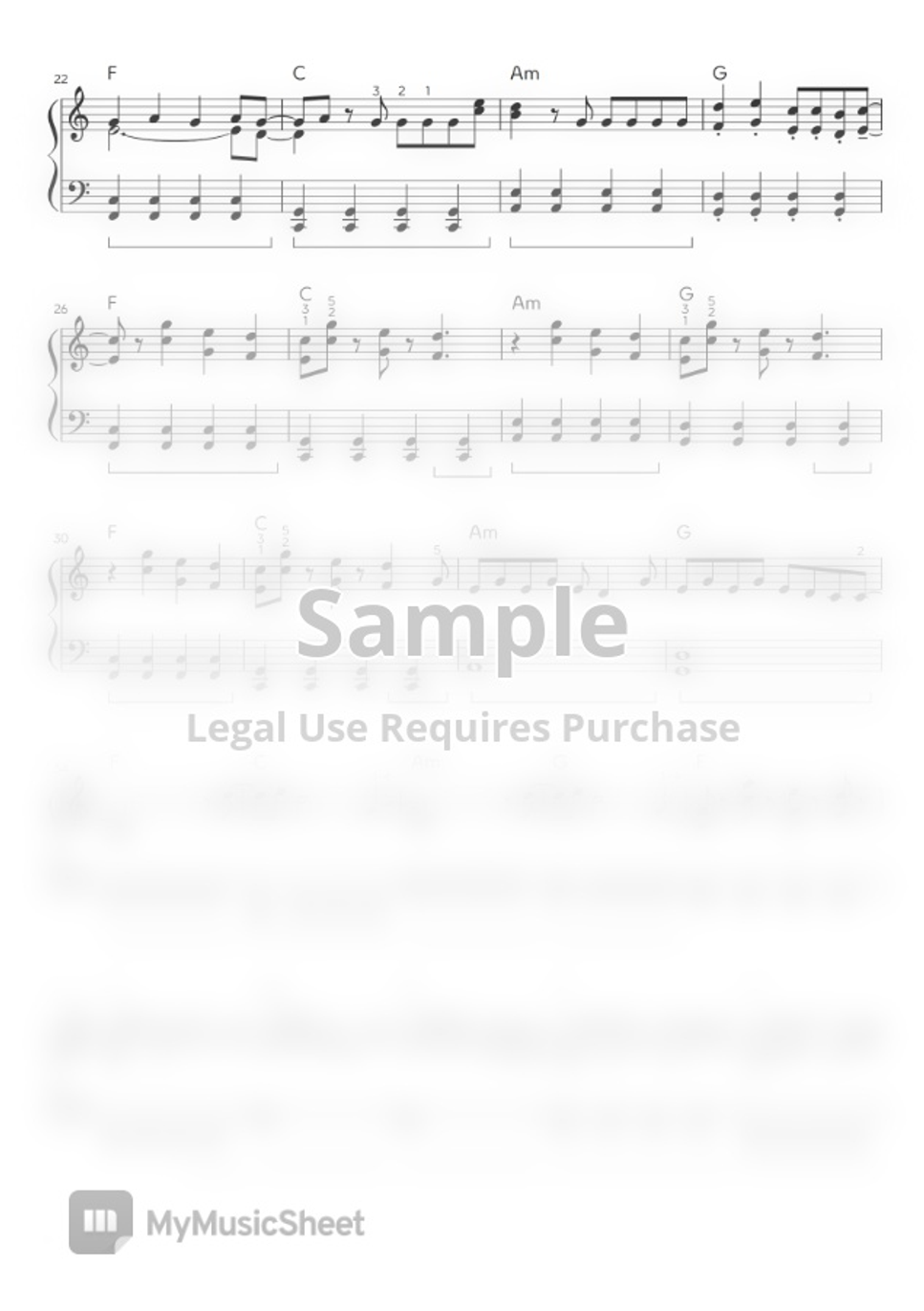 아이유(IU) - 에잇(Eight) (Prod.&Feat. SUGA of BTS) (C-Major, easy) by 타샤쌤(TasiaT) نوتة