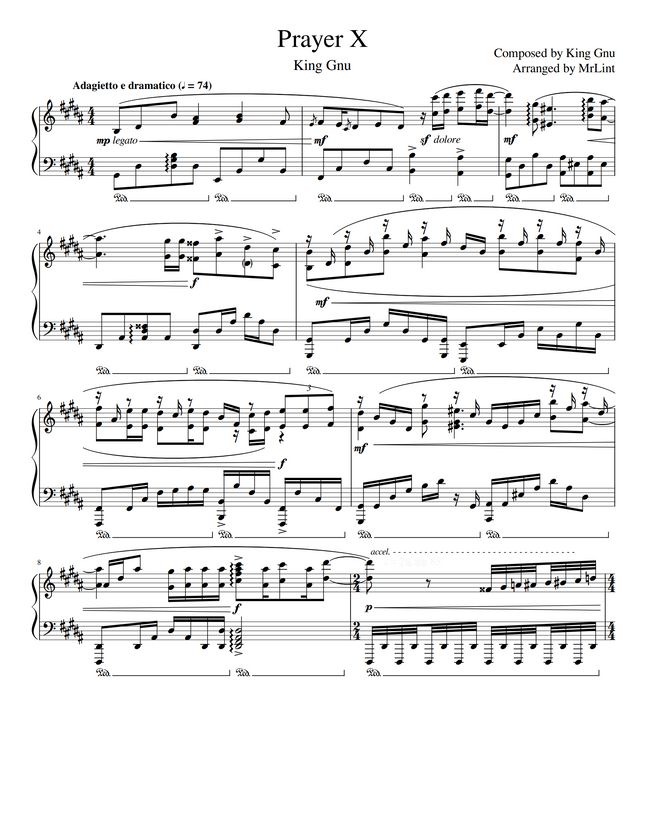King Gnu - Prayer X by King Gnu Sheet Music