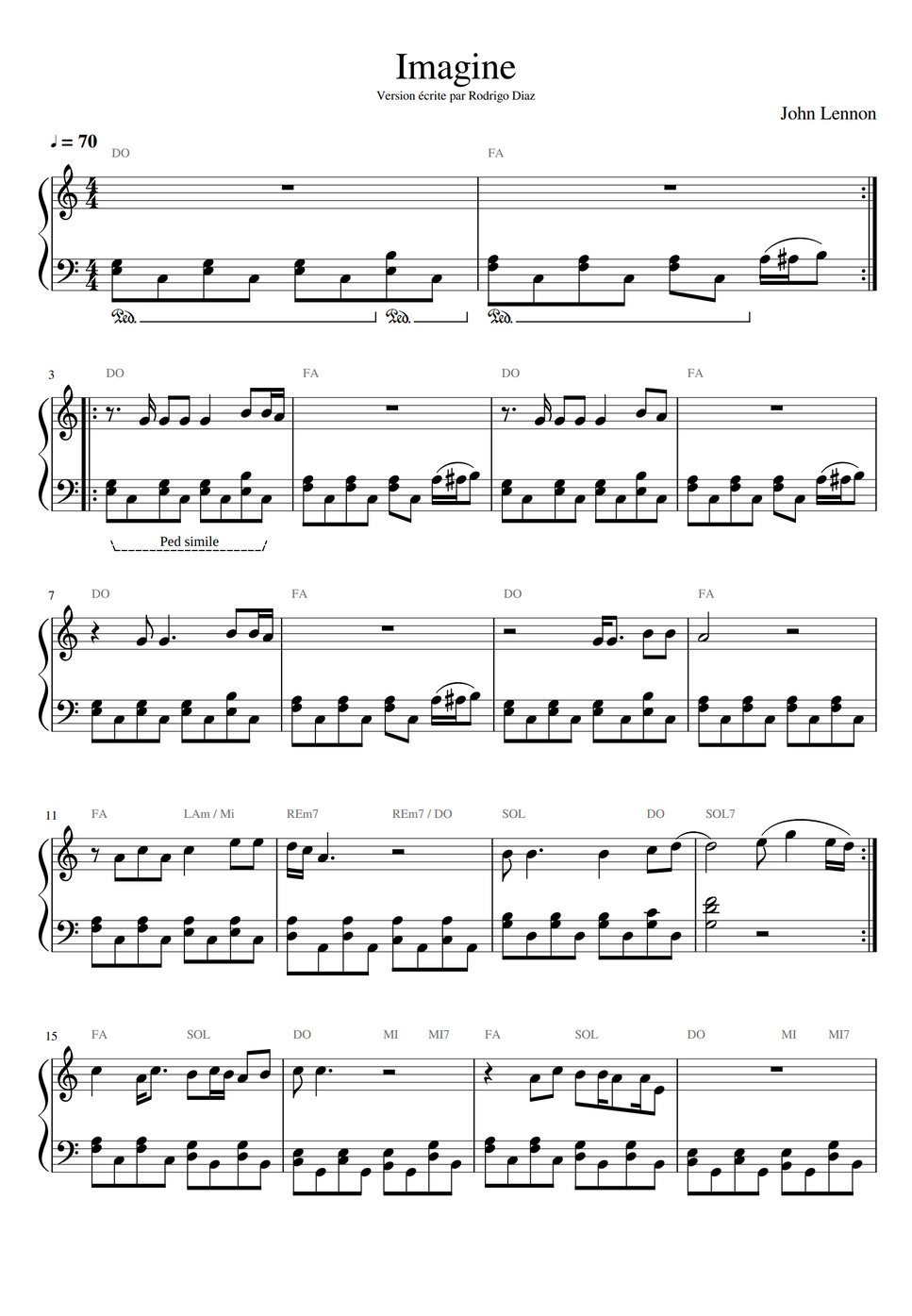 John Lennon - Imagine by John Lennon 악보