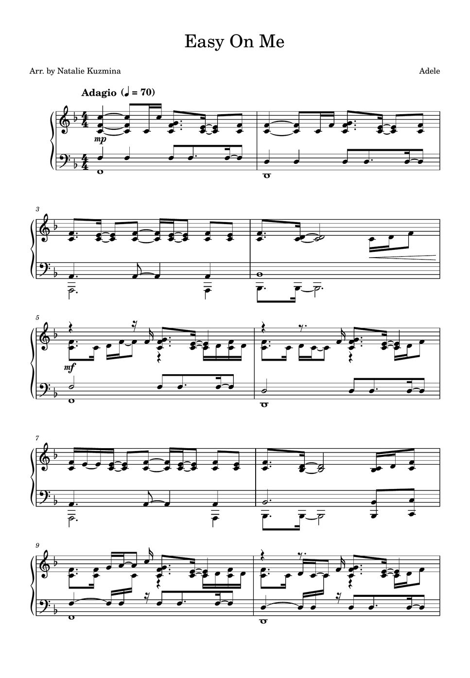 Adele - Easy On Me Notenblatt by Natalie Kuzmina