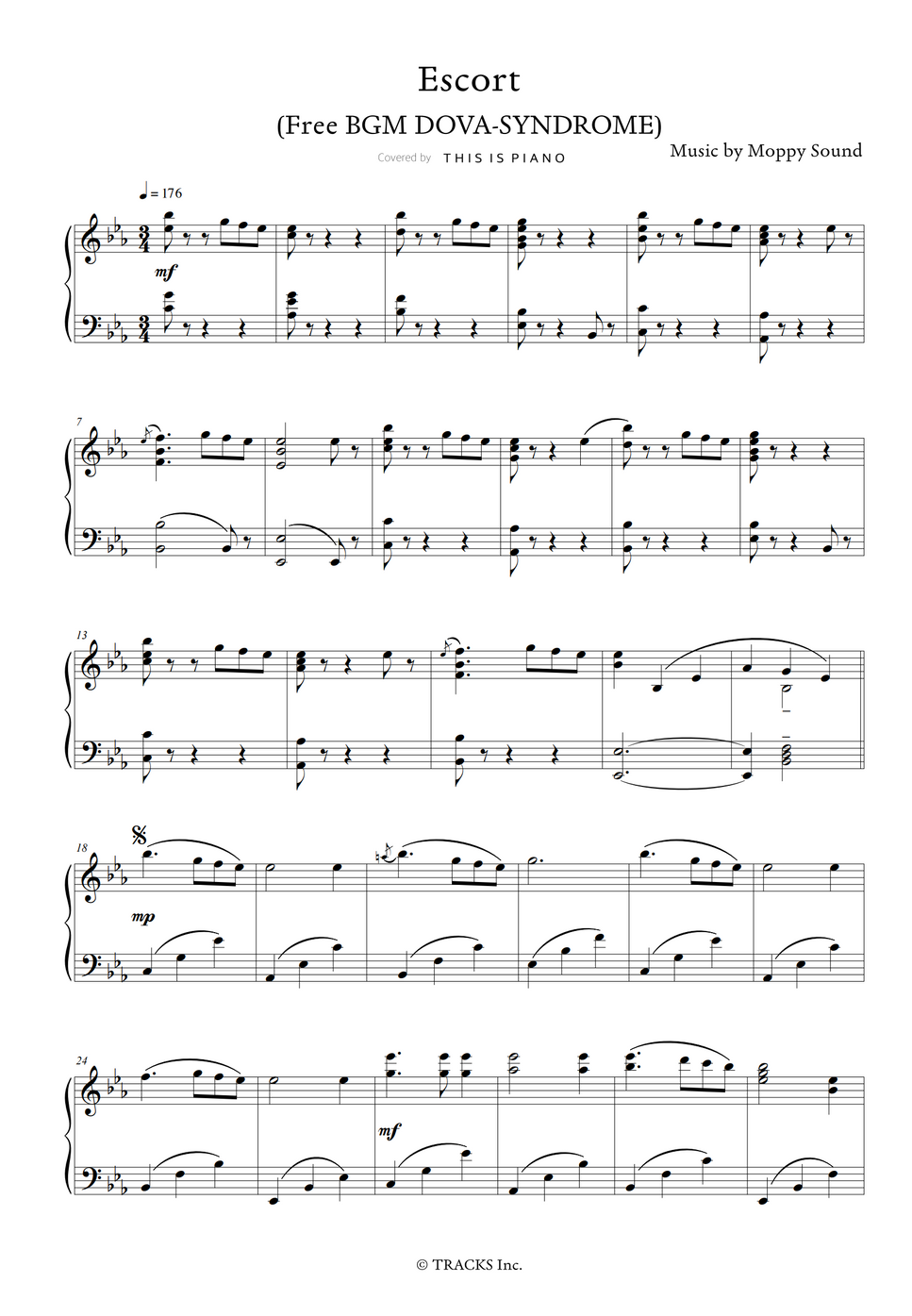 Moppy Sound - Escort (DOVA-SYNDROME) by THIS IS PIANO楽譜