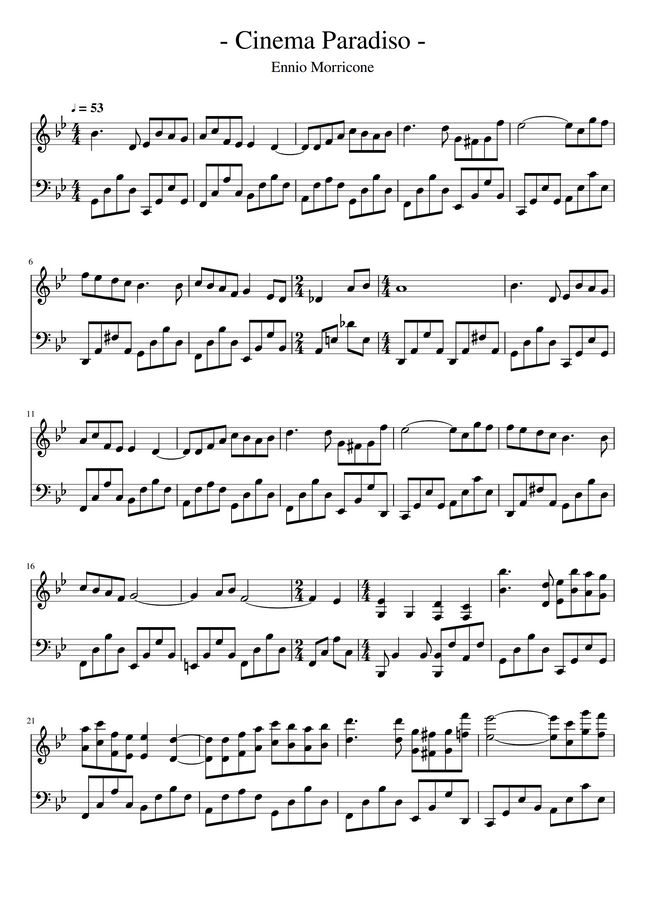 Ennio Morricone - Cinema Paradiso Sheet Music