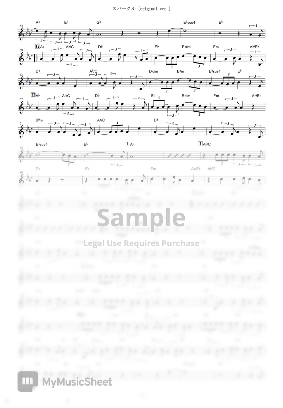 RADWIMPS - Sparkle [original ver.] (Your Name. / in Eb) by muta-sax Partitura