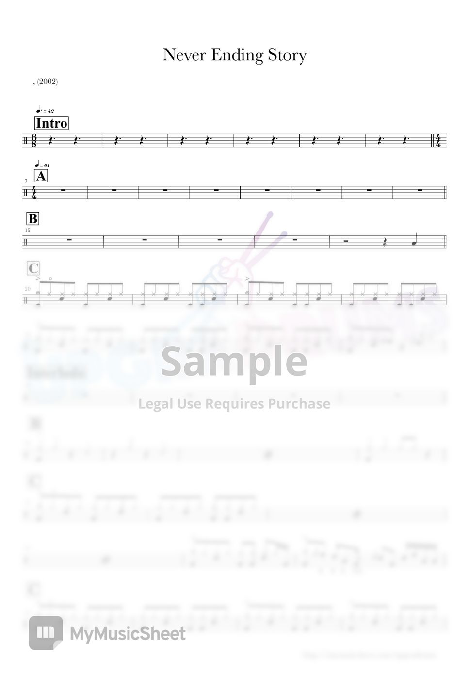 부활 Never Ending Story 악보 By Upgradrums