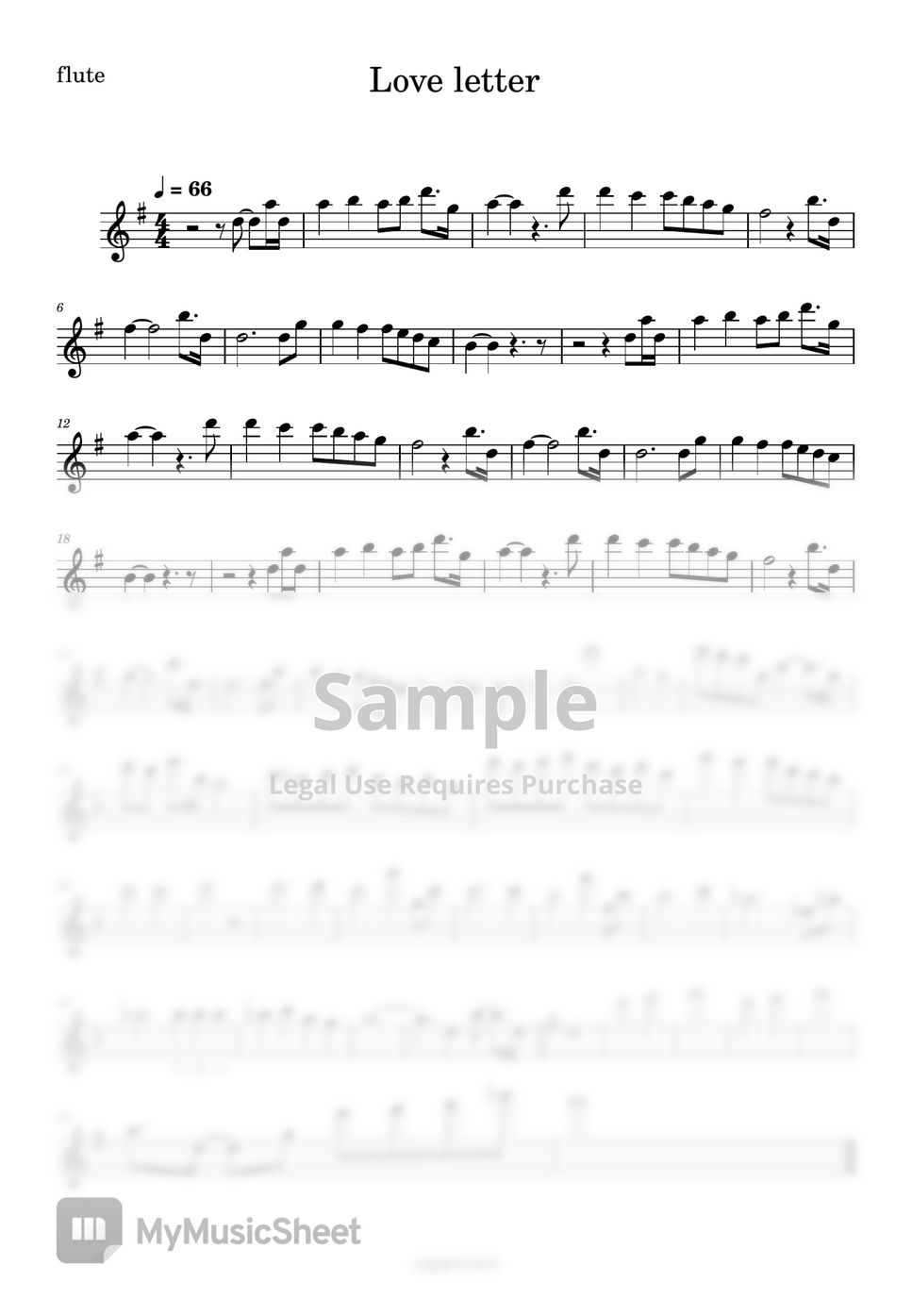 레이미 - A winter story (러브레터 OST/반주MR/피아노 악보) แผ่น by 심플플루트뮤직