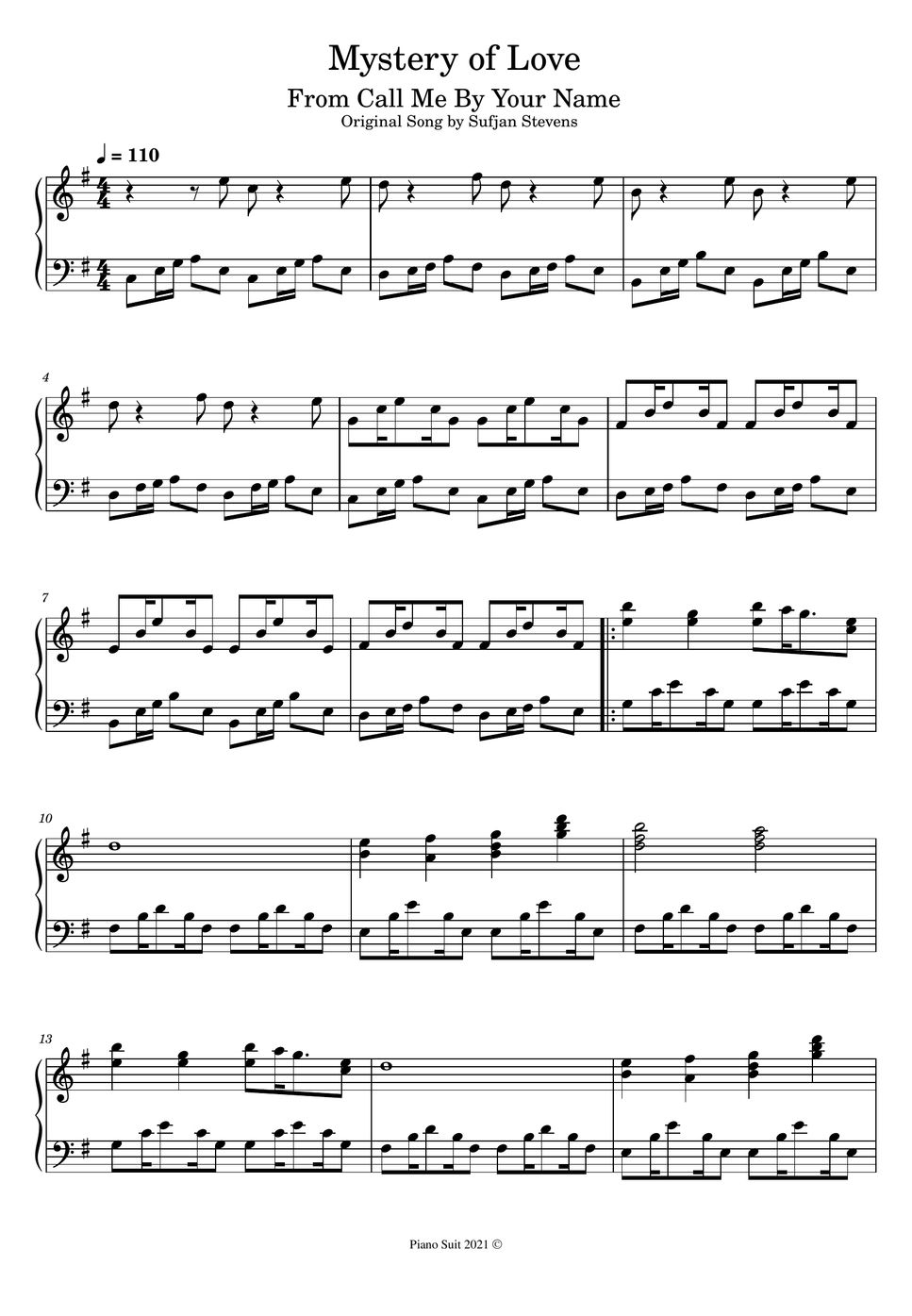 Piano Suit - Mystery of Love Лист by Piano Suit