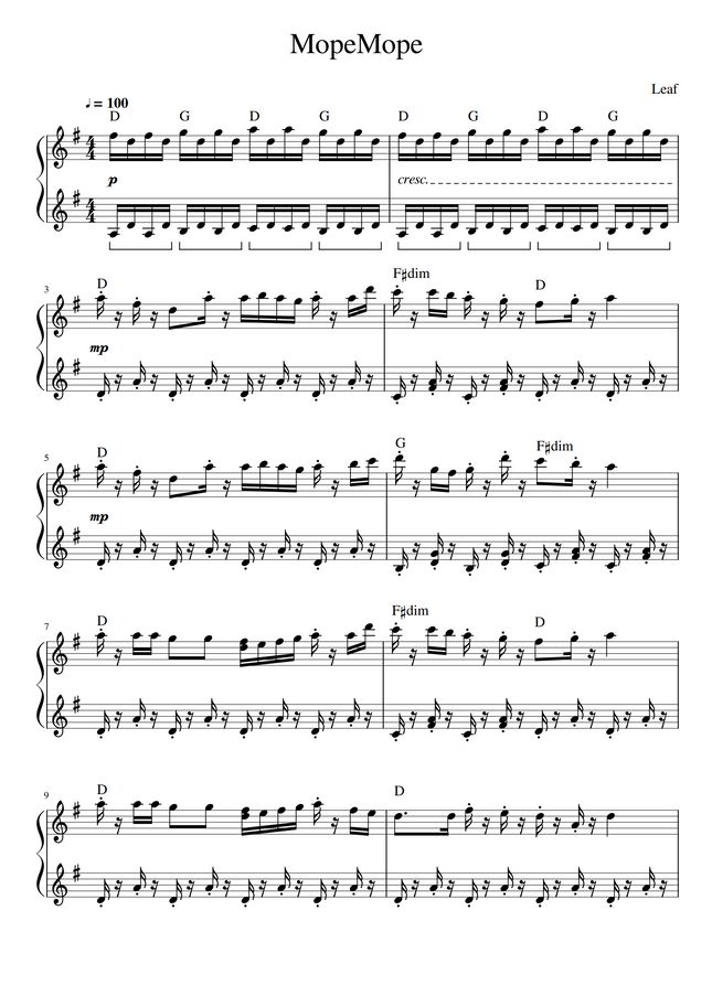 MopeMope by RootPi Sheet Music