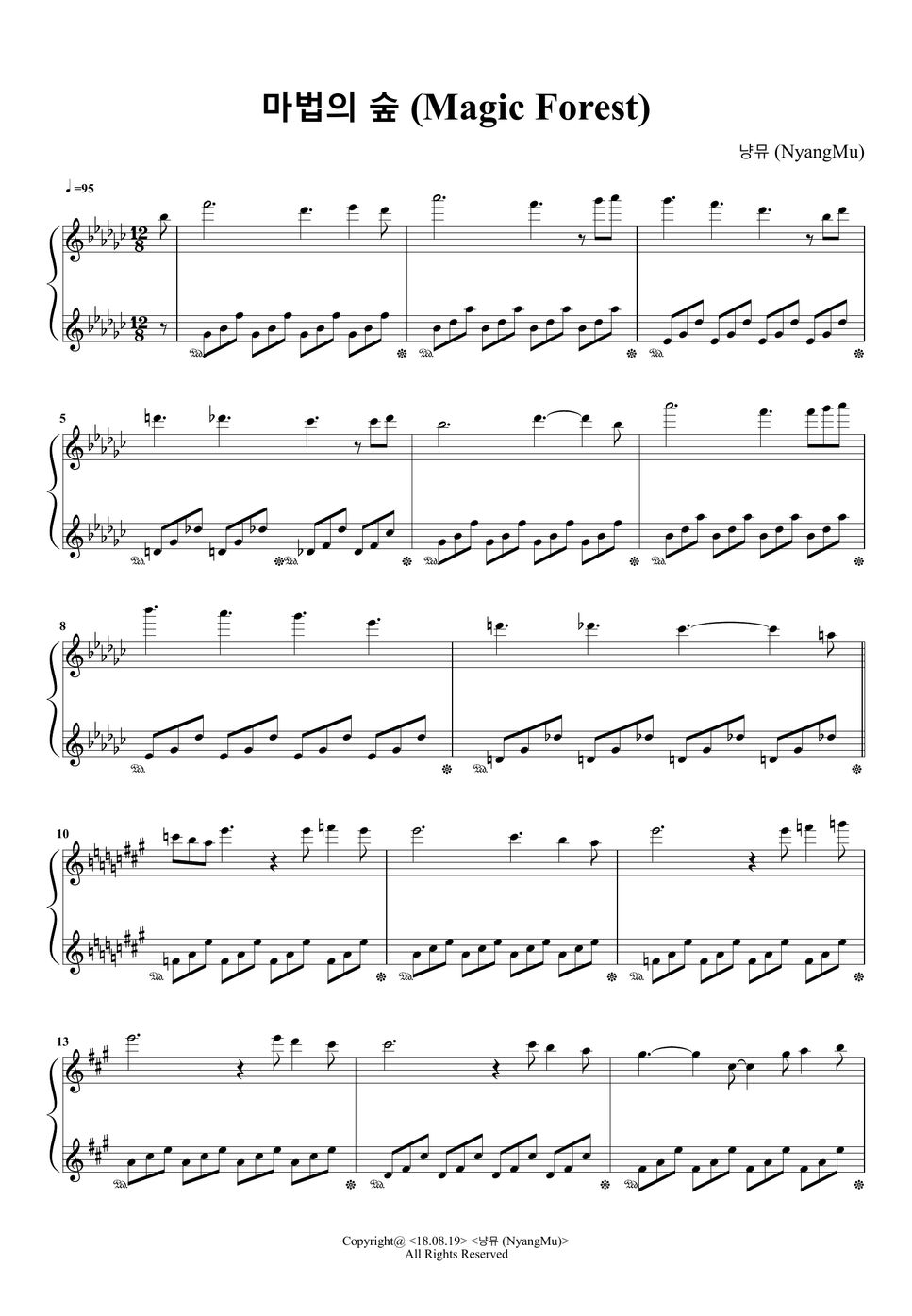 [자작곡] 마법의 숲 (Magic Forest) Partition musicale