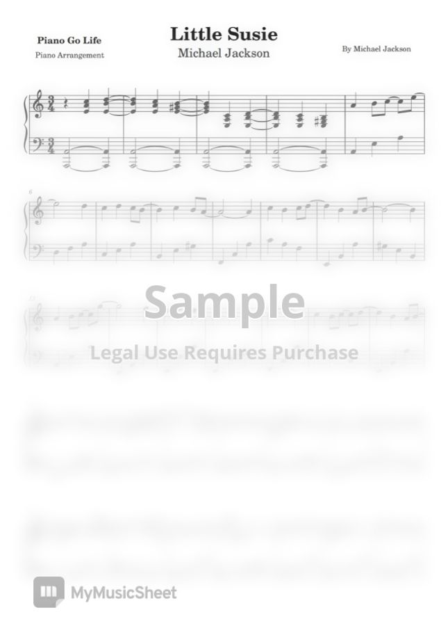 Michael Jackson - Little Susie by Piano Go Life Sheet Music