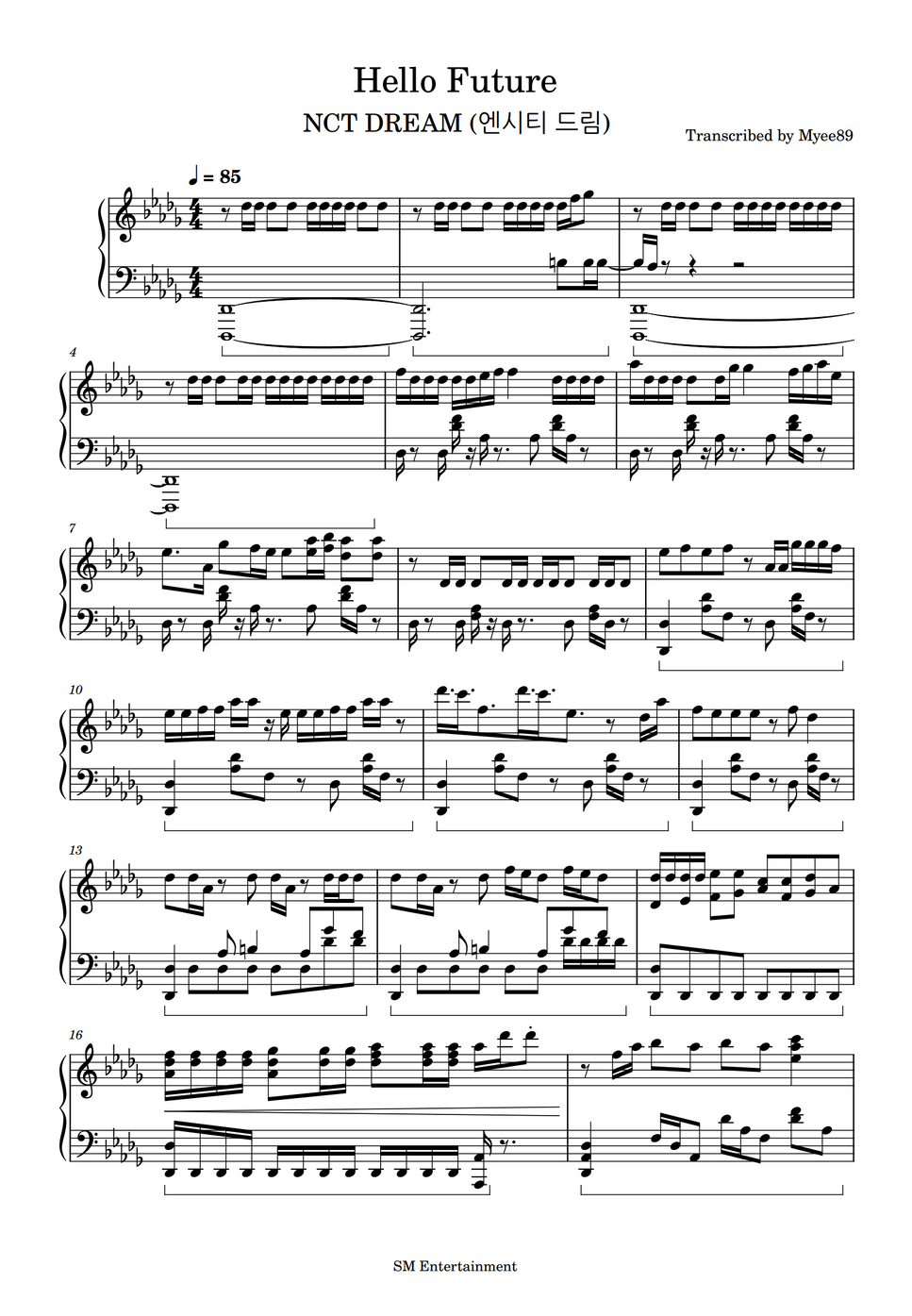 NCT DREAM - Hello Future by Myee89 Lembar Musik